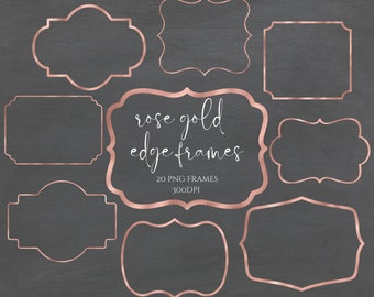 Rose Gold Glitter Frames Clipart Rose Gold Glitter Frames - Etsy