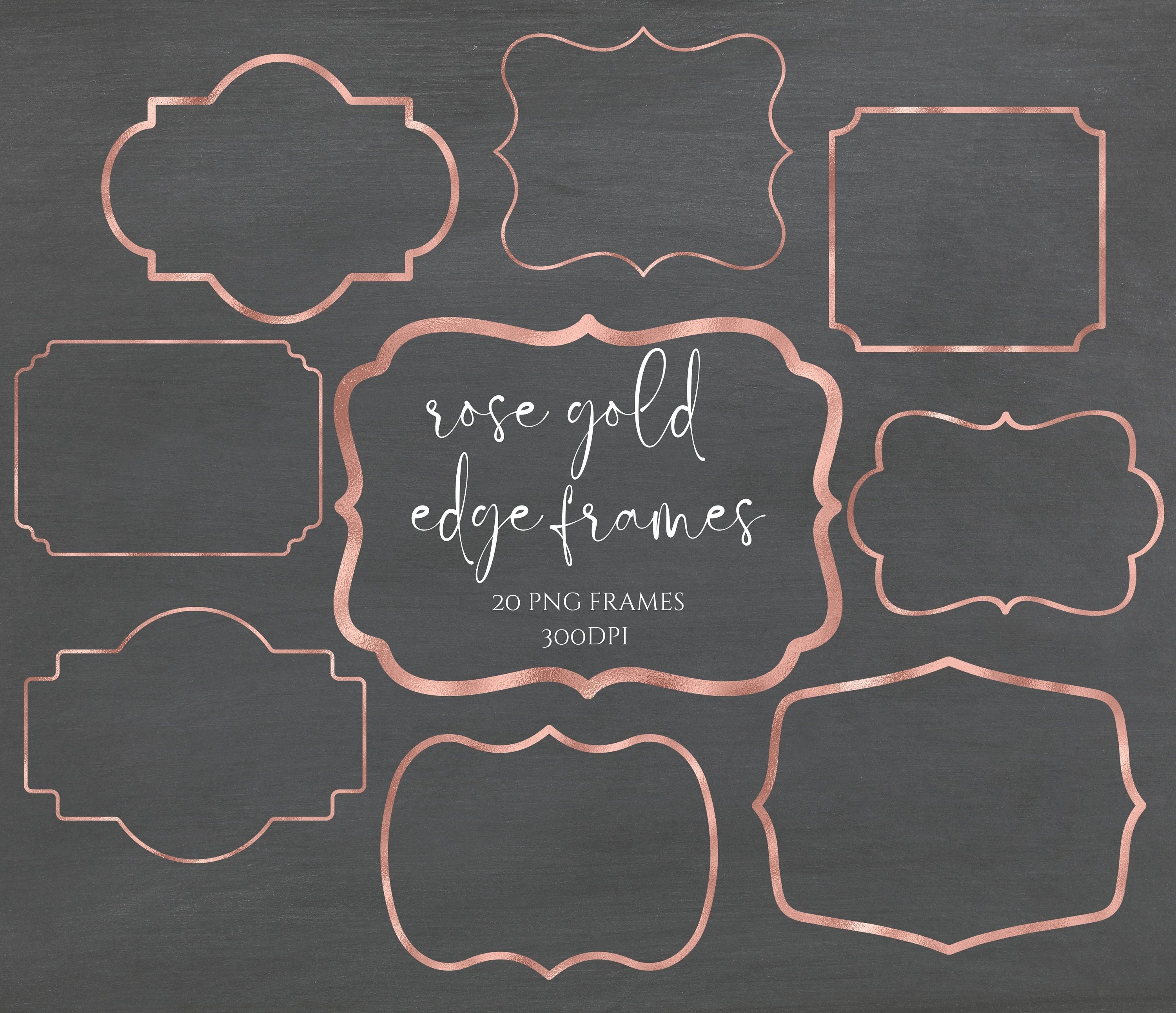 Rose Gold Frames Frame Clipart Vintage Border Frames PNG | Etsy