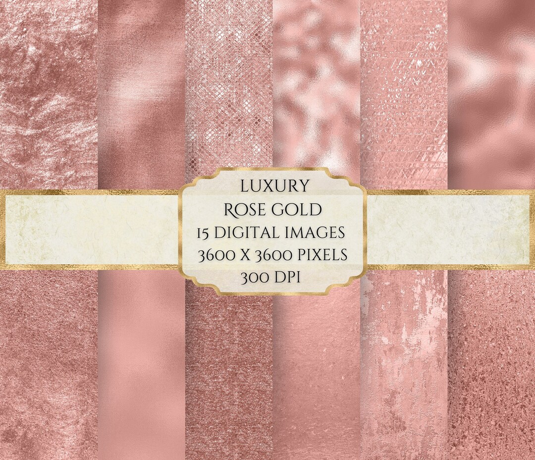 Rose Gold Digital Paper, Metallic Texture, Foil Texture Paper ...