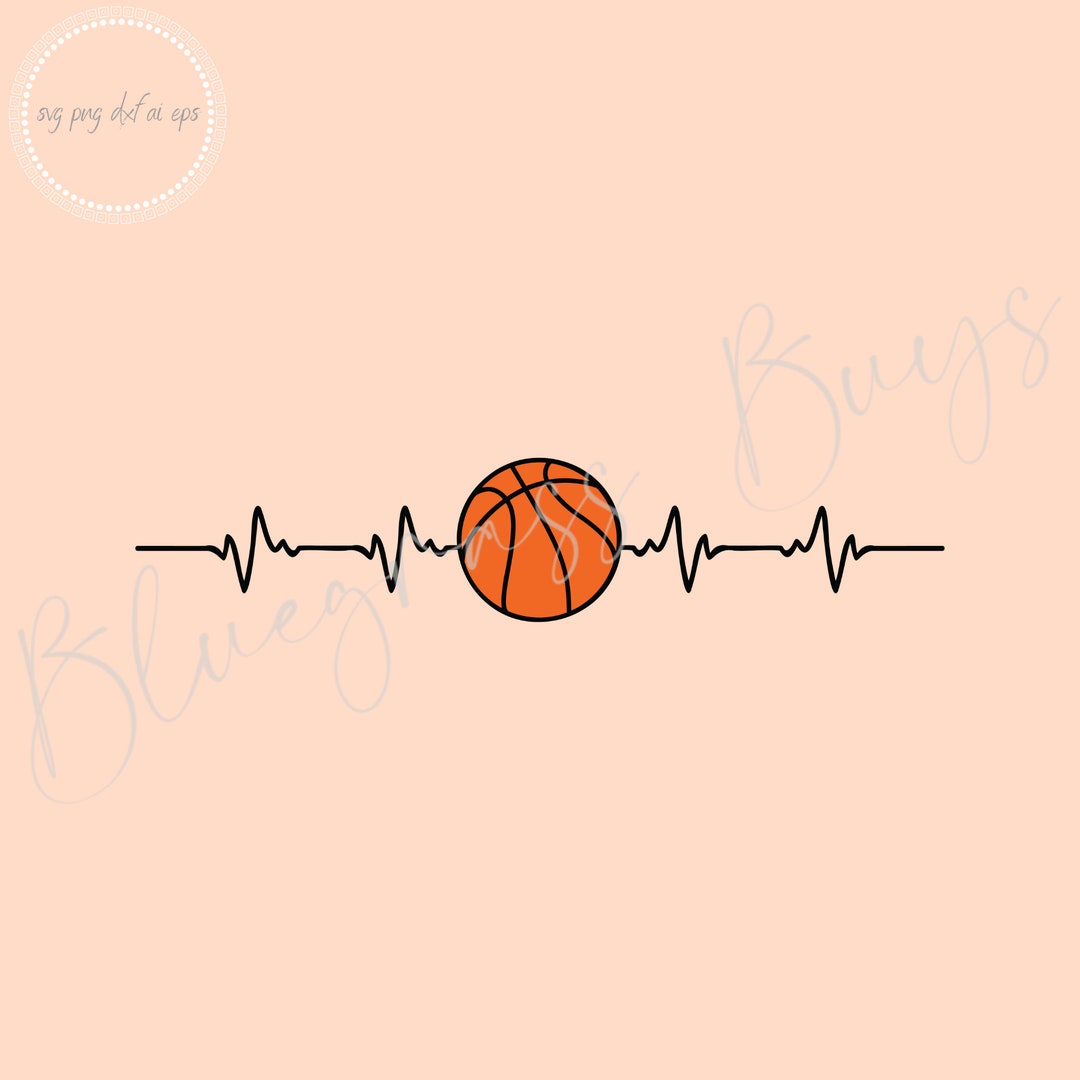 Basketball Heartbeat SVG Basketball Pulse Cut File Sports Clipart EKG ...
