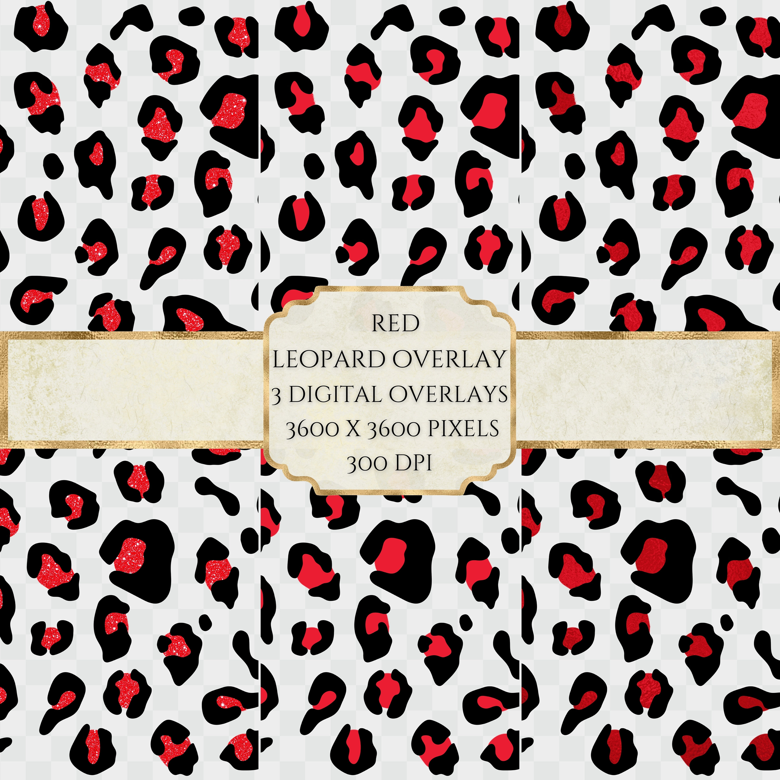 Red Leopard Print PNG Overlay, Animal Print Overlay, PNG Sublimation ...