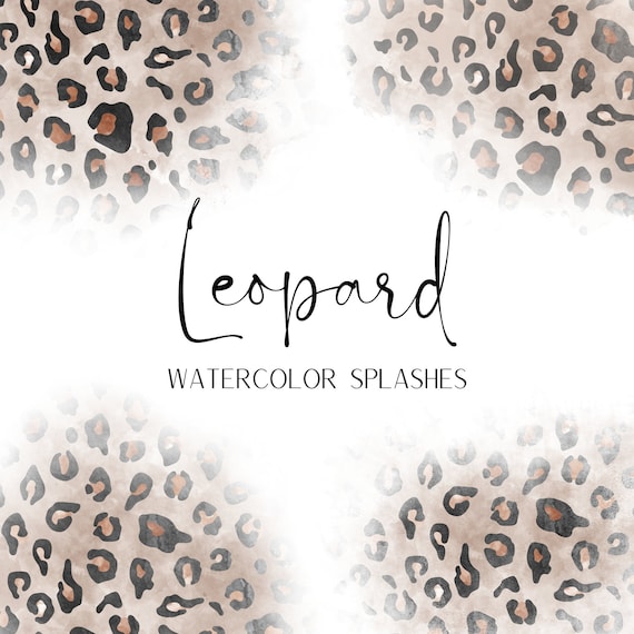 Leopard Watercolor Splashes Watercolor Clipart Watercolor | Etsy