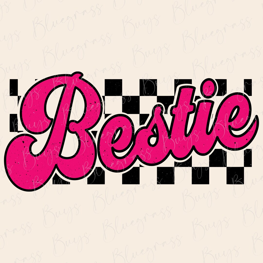 Retro Checkered Bestie PNG, Bestie Checkered, Friends Shirt Design ...