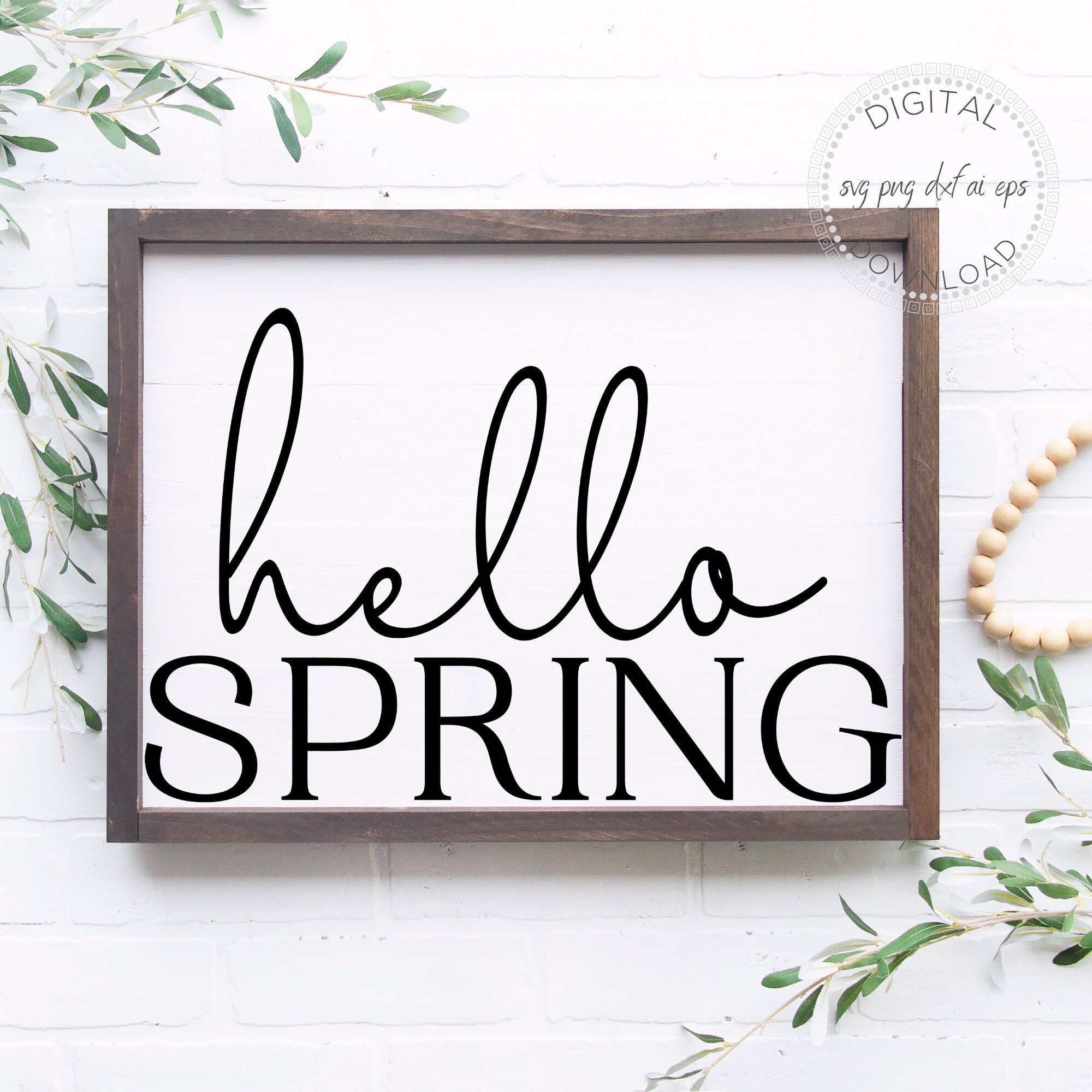 Hello Spring SVG Farmhouse Sign SVG Spring Cut File Home | Etsy