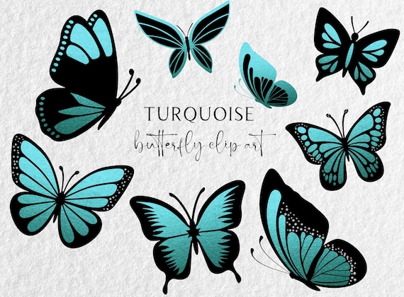 Clip Art De Mariposa Verde Azulado