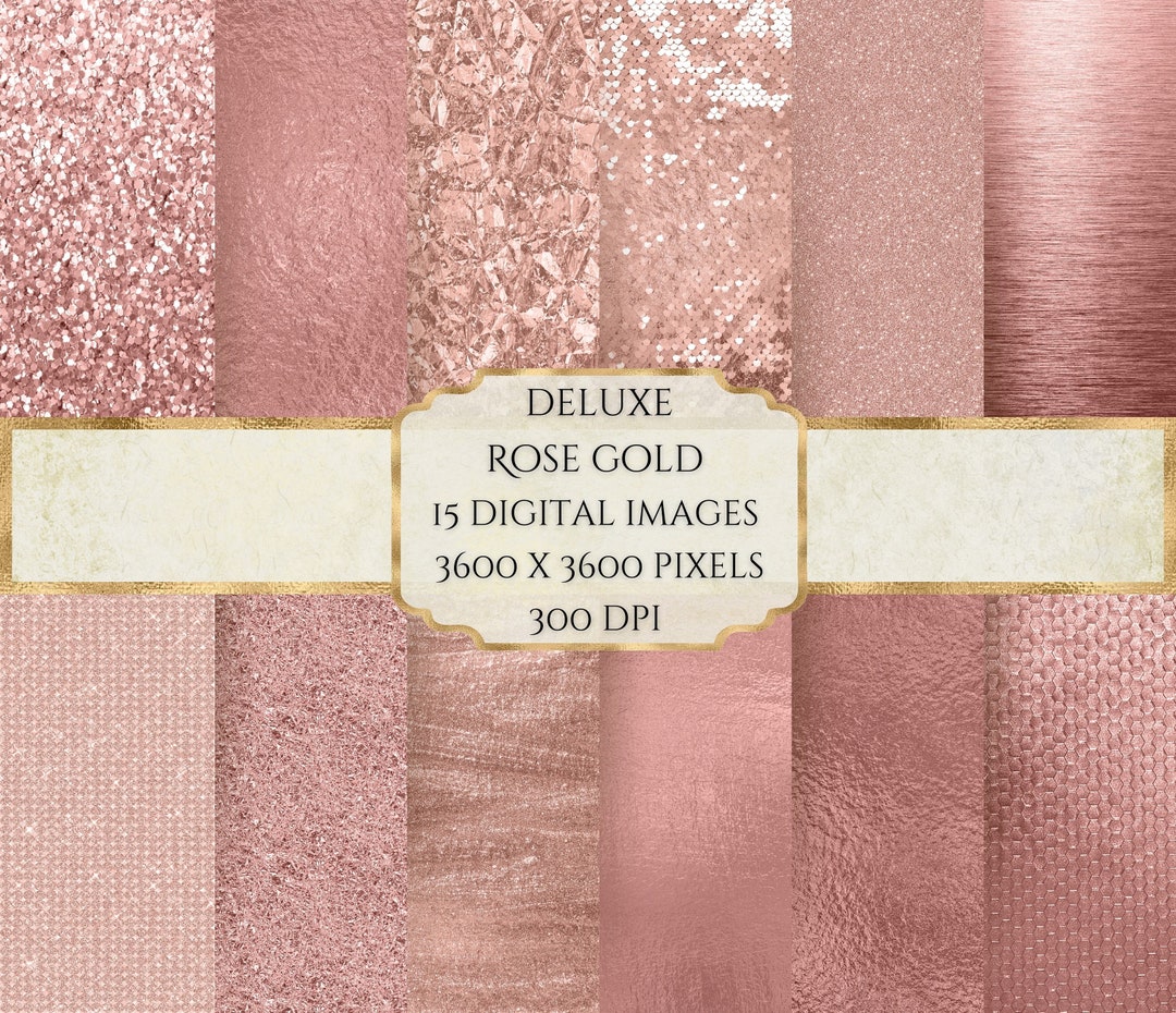 Rose Gold Digital Paper, Metallic Texture, Glitter Texture Paper ...