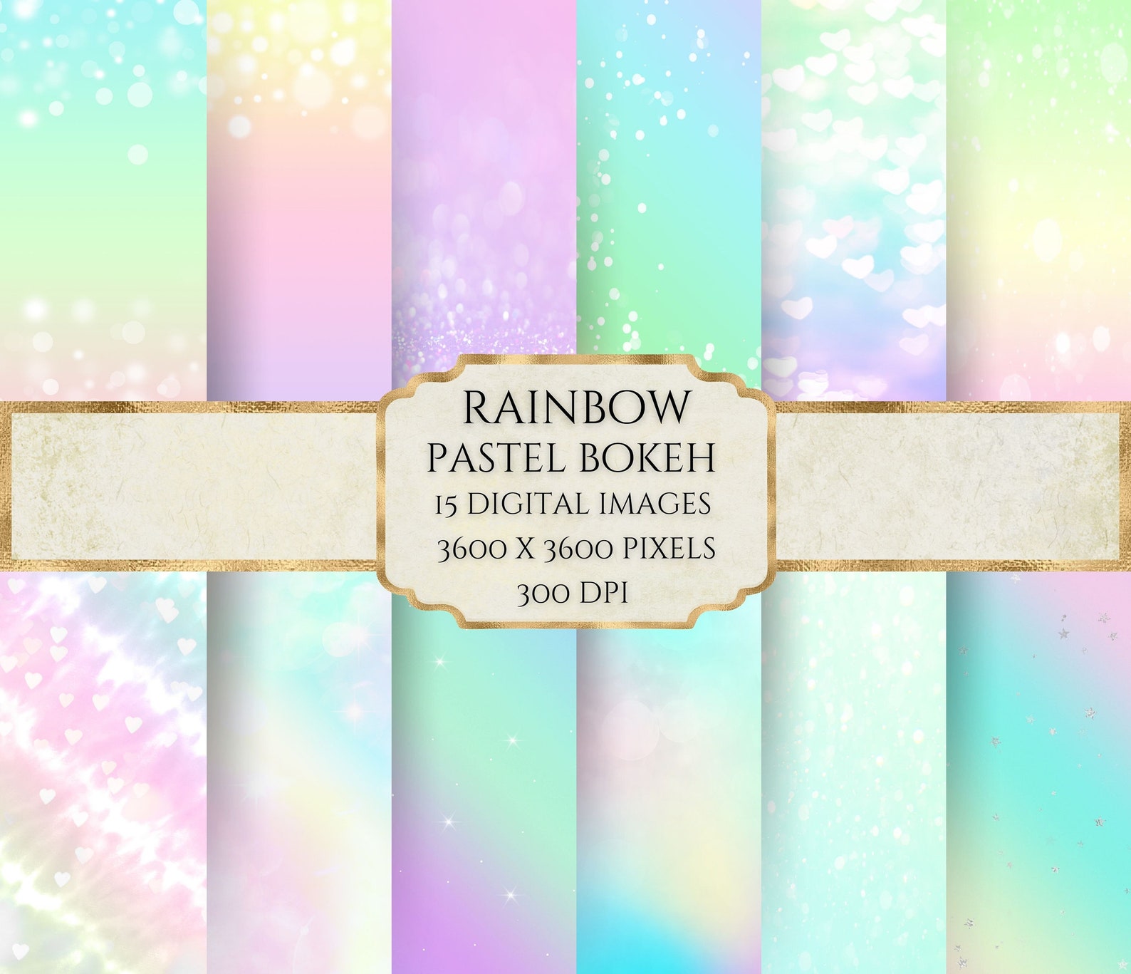 Rainbow Pastel Bokeh Digital Paper Rainbow Pastel Gradient - Etsy
