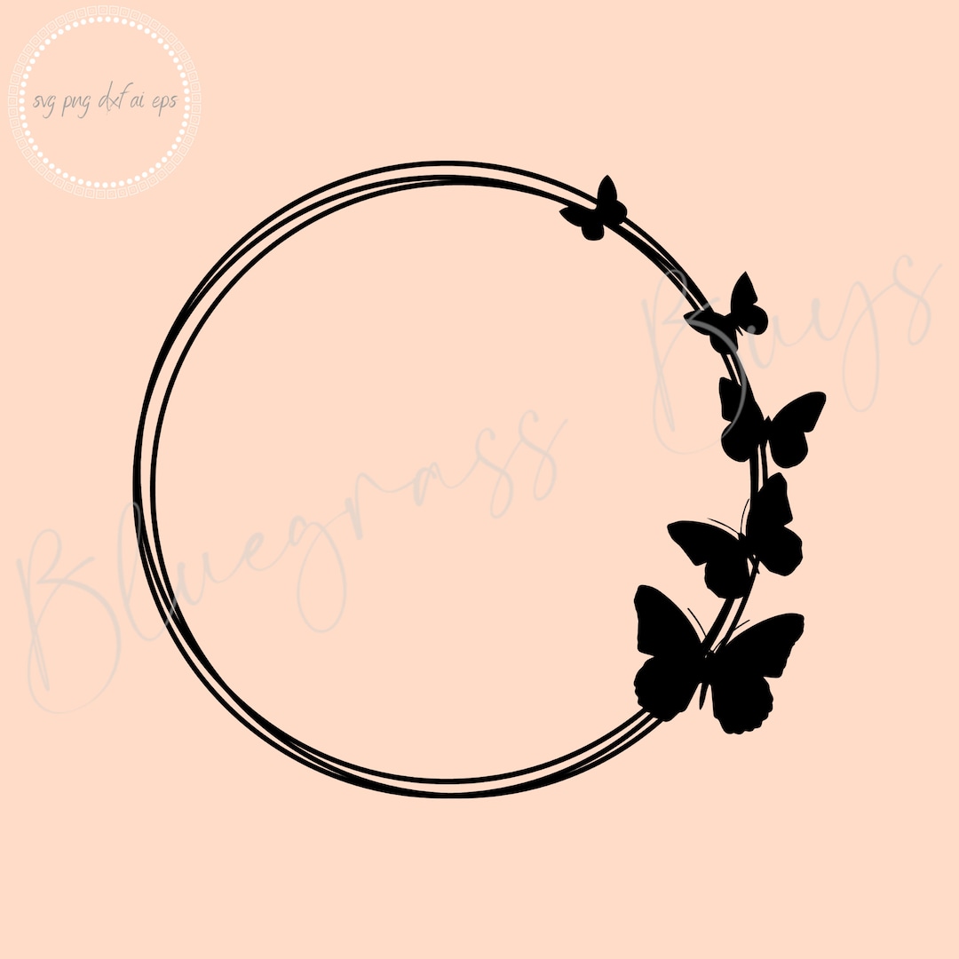 Butterfly Frame SVG, Circle Butterfly Frame Png, Butterfly Clipart ...