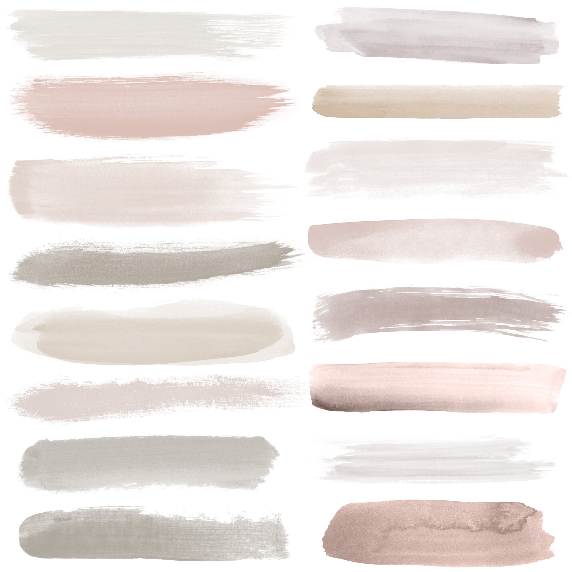 Neutral Watercolor Brush Strokes Watercolor Clipart Paint - Etsy