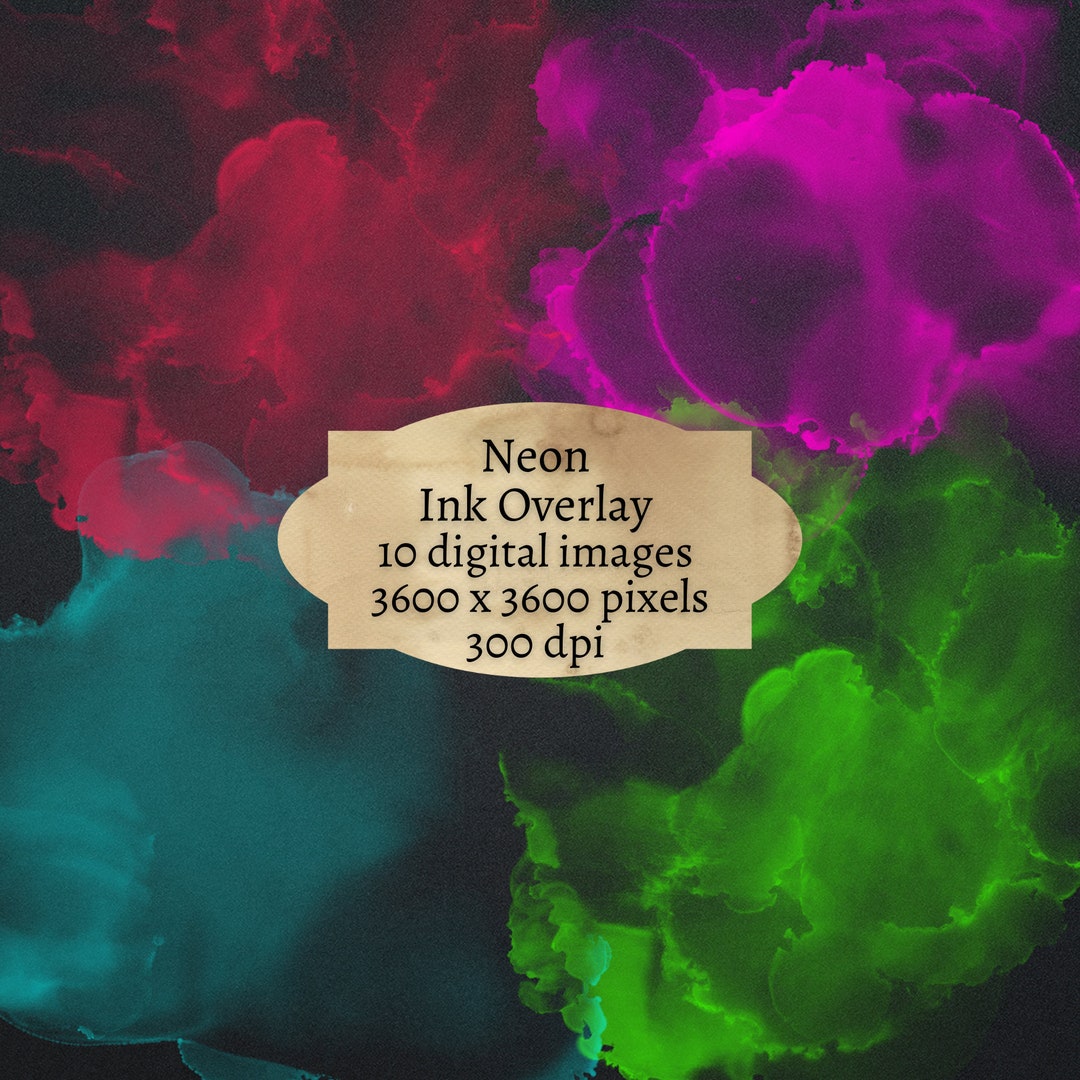 Neon Ink Overlay, Liquid Overlay, Alcohol Ink Overlay - Etsy