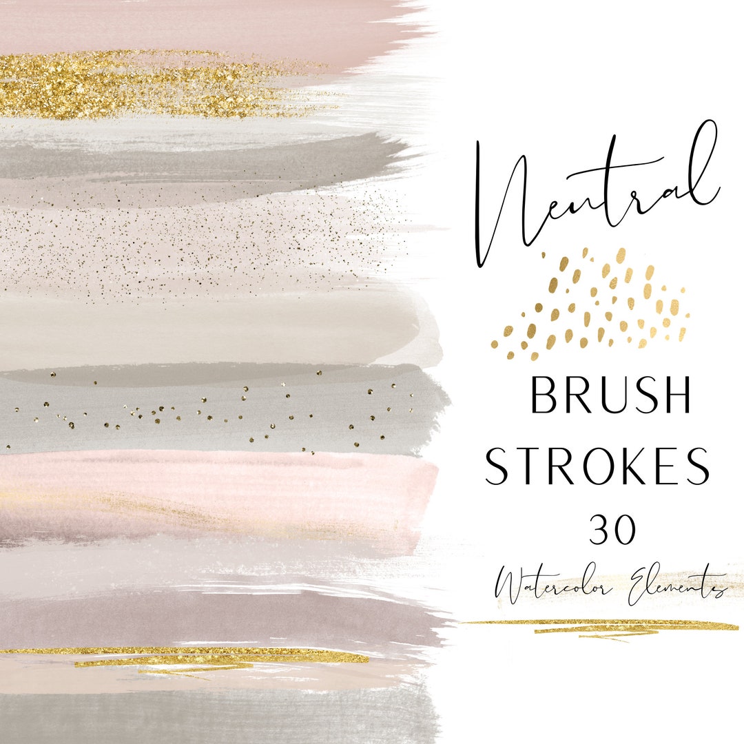 Neutral Watercolor Brush Strokes - Watercolor Clipart - Paint Stroke ...