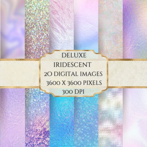 Iridescent Digital Paper Metallic Pastel Texture - Etsy