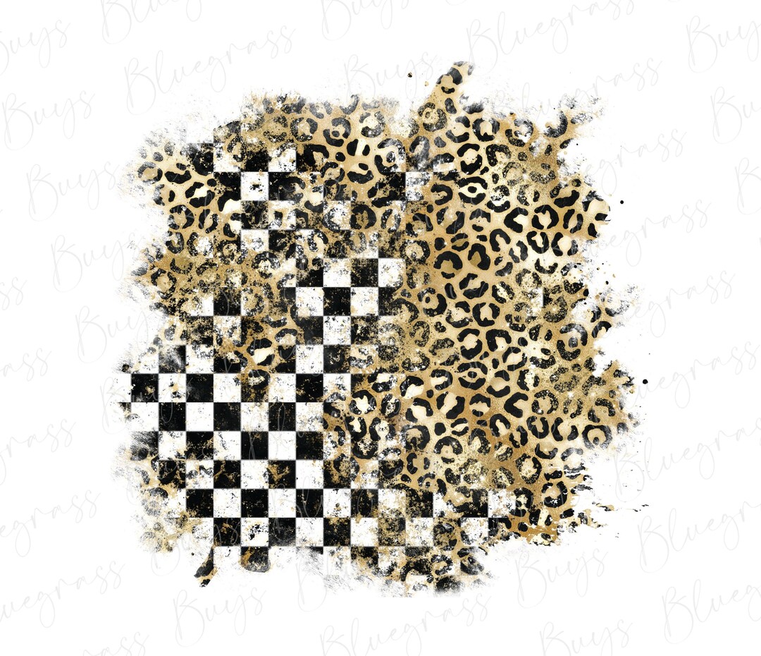Checkered and Leopard Background PNG, Distressed Race Flag Backsplash ...