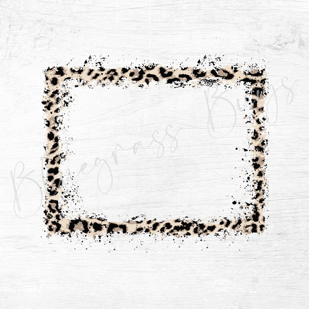 Distressed Leopard Paint Frame PNG Leopard Paint Splatter - Etsy