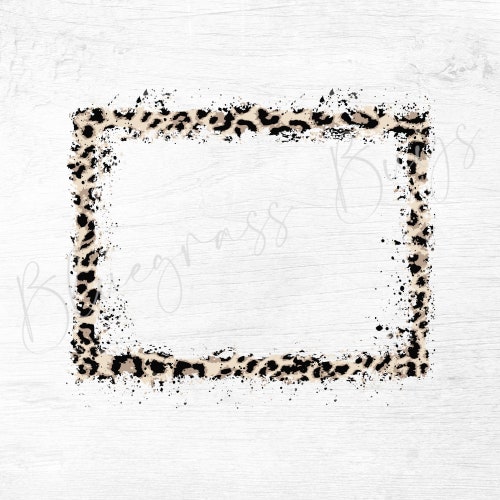 Distressed Leopard Print Splatter Frame PNG Sublimation - Etsy