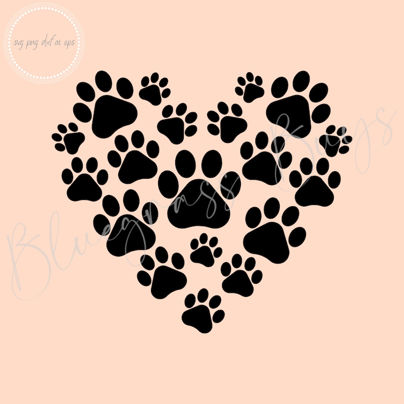 Heart Paw Prints - Etsy