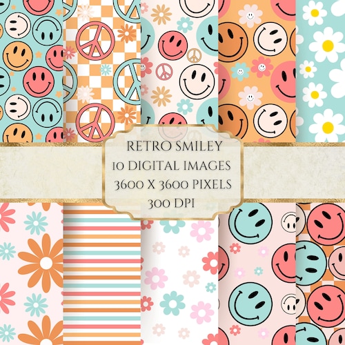 Retro Smiley Face Seamless Pattern Seamless Happy Face - Etsy Canada Retro Smiley Face Seamless Pattern Seamless Happy Face - Etsy Canada