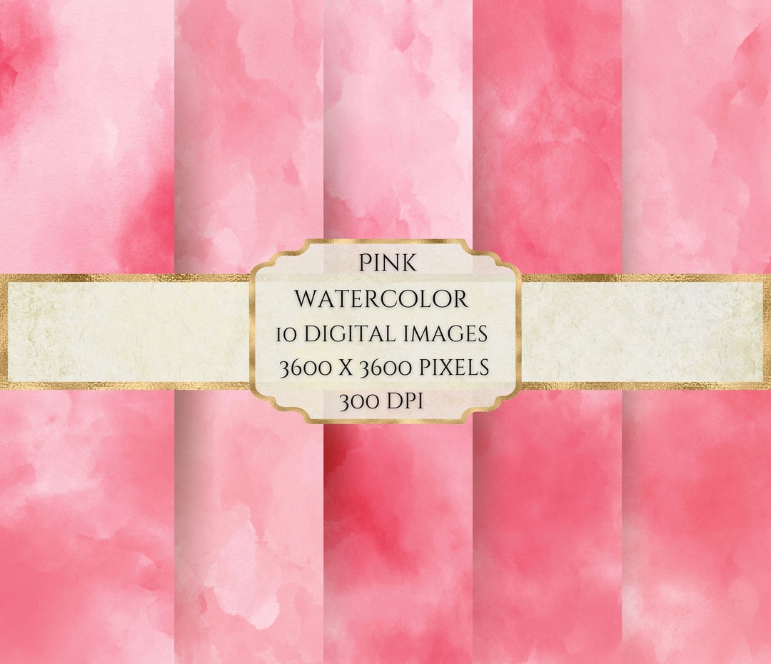 Pink Watercolor Digital Paper, Watercolor Texture, Printable Scrapbook ...
