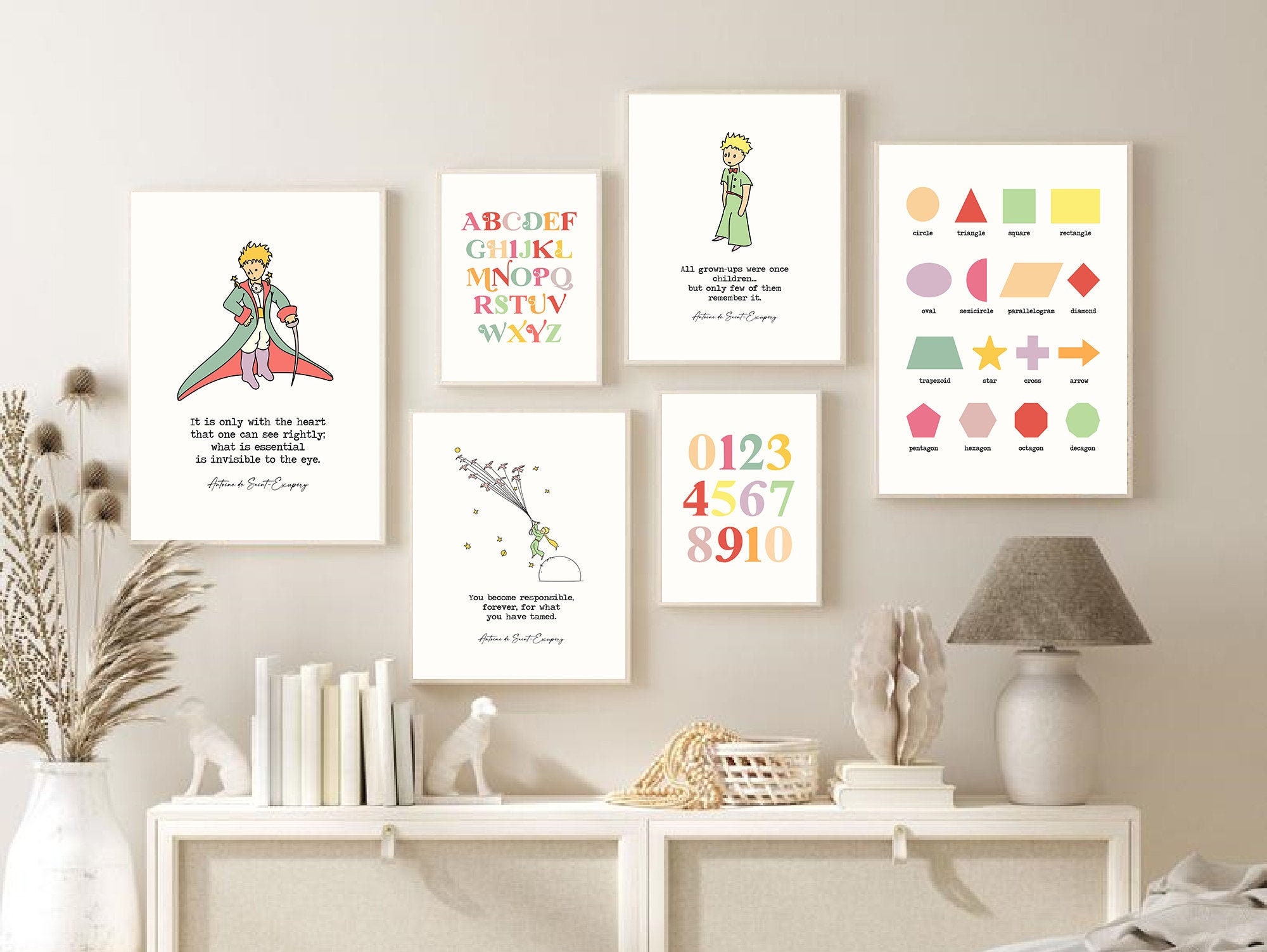 The Little Prince Print / The Little Prince Wall Art Set / | Etsy