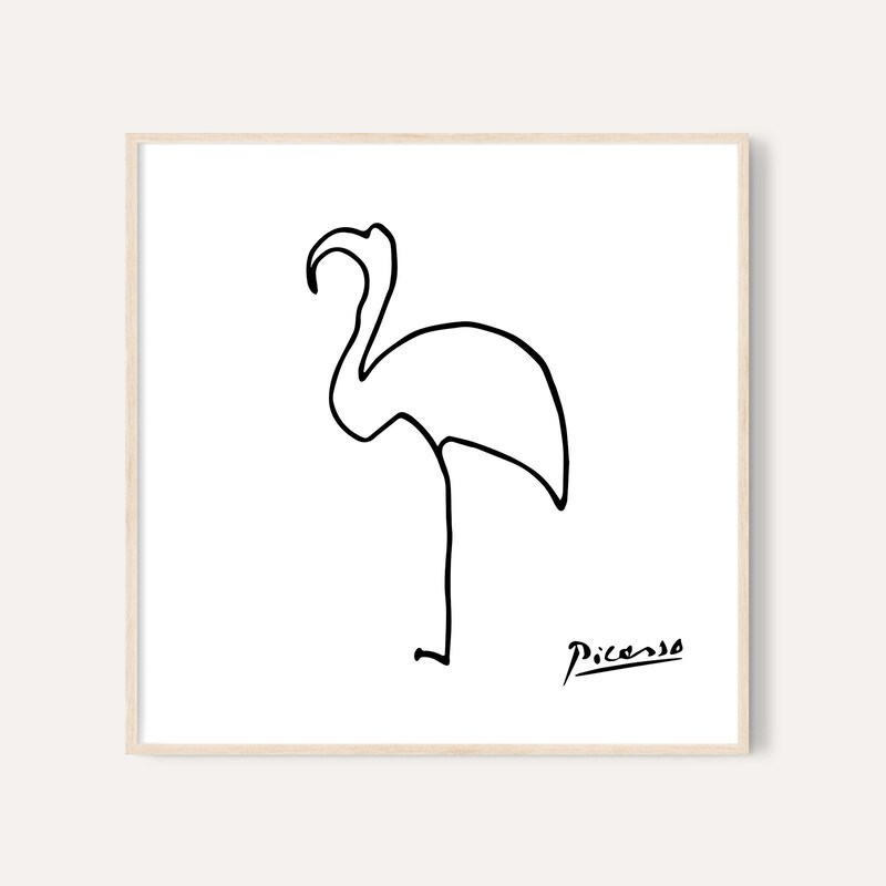 Picasso Flamingo Line Art - Etsy