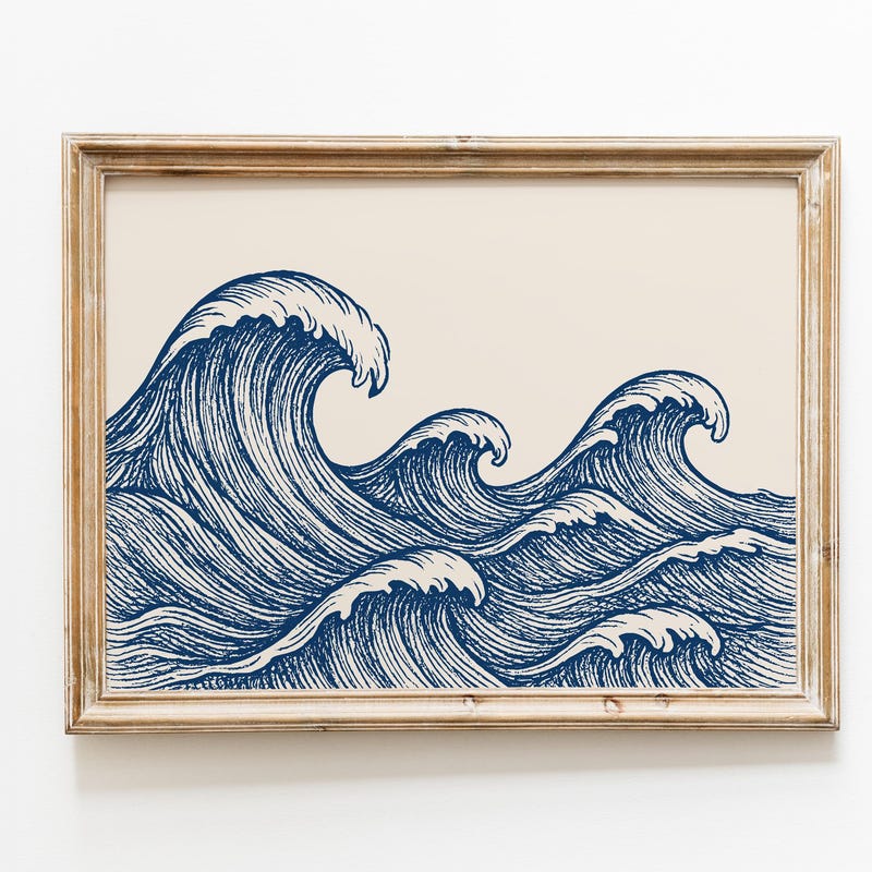 Horizontal Ocean Line Art - Etsy