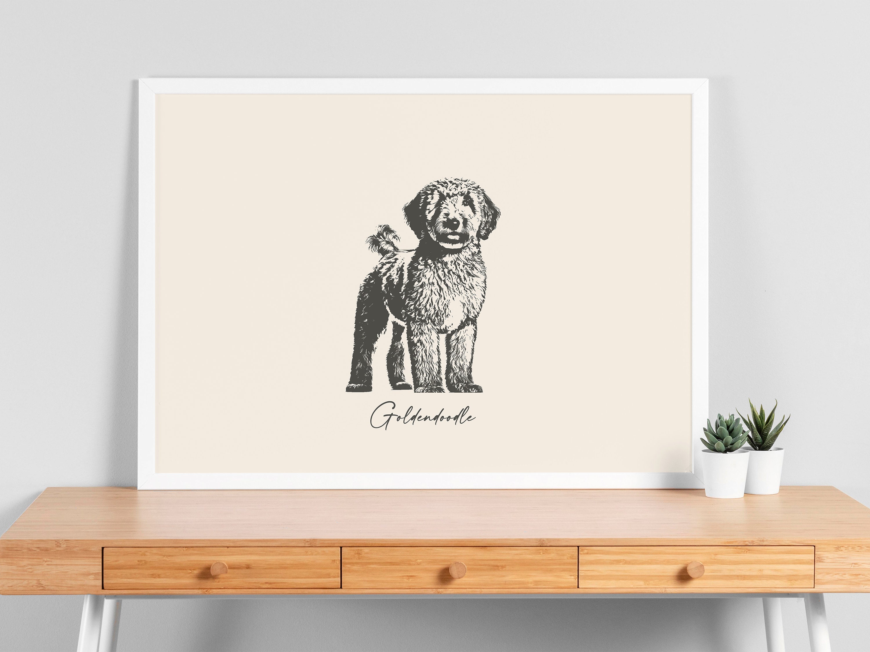 Vintage Goldendoodle Print: Farmhouse Dog Drawing (digital Download) - Etsy