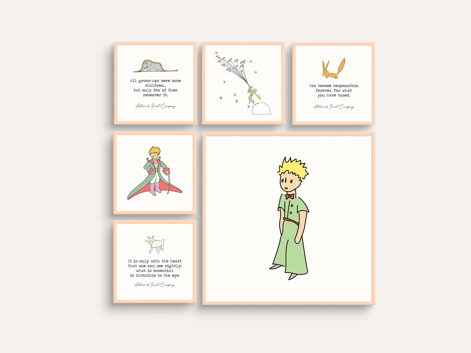 The Little Prince Print / the Little Prince Wall Art Set / - Etsy