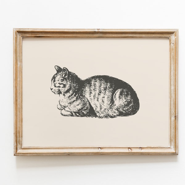 Vintage Cat Print - Etsy