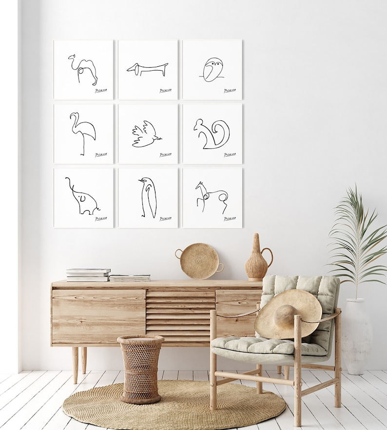 Picasso Penguin Line Drawing: Minimalist Nursery Art (digital Download ...
