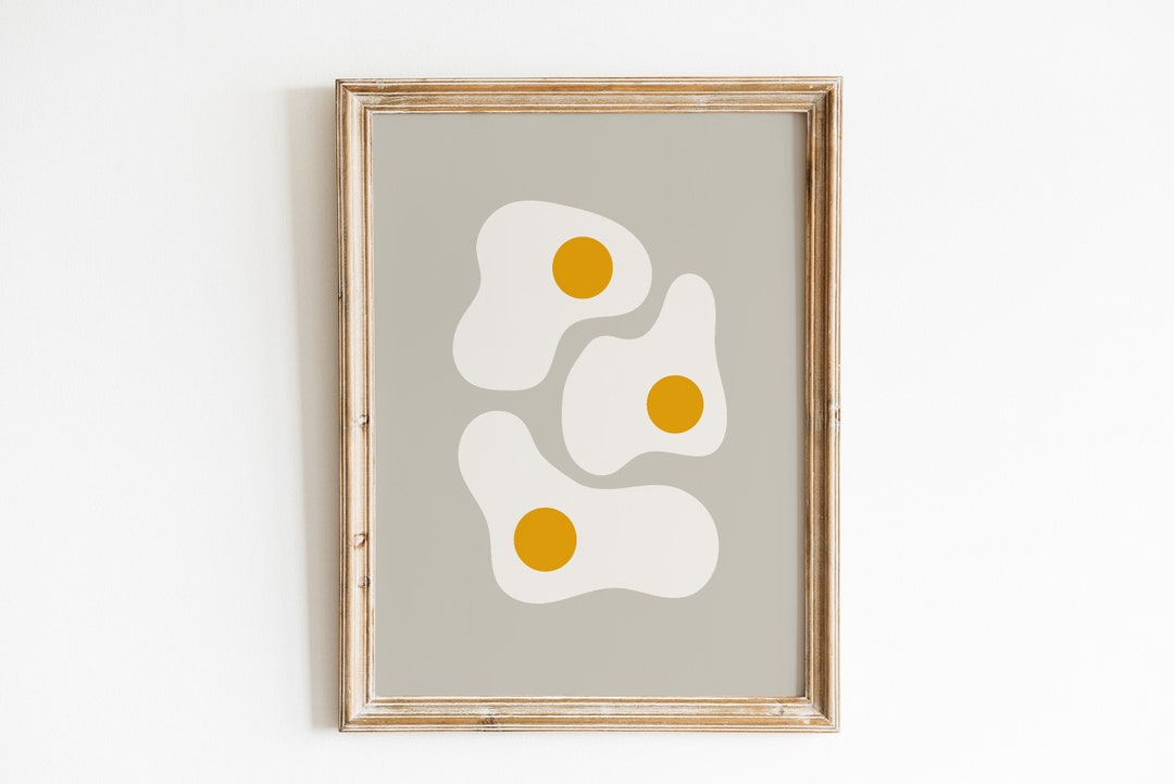 Boho Kitchen Print / Eggs Print / Food Illustration Print / Abstract ...