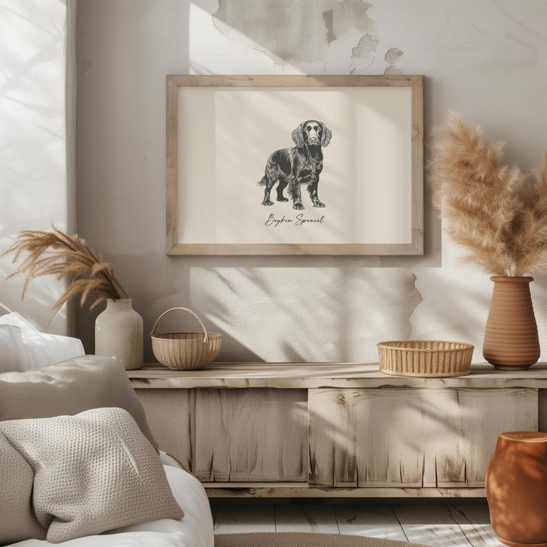 Boykin Spaniel Vintage Dog Print: Farmhouse Wall Art (digital Download ...