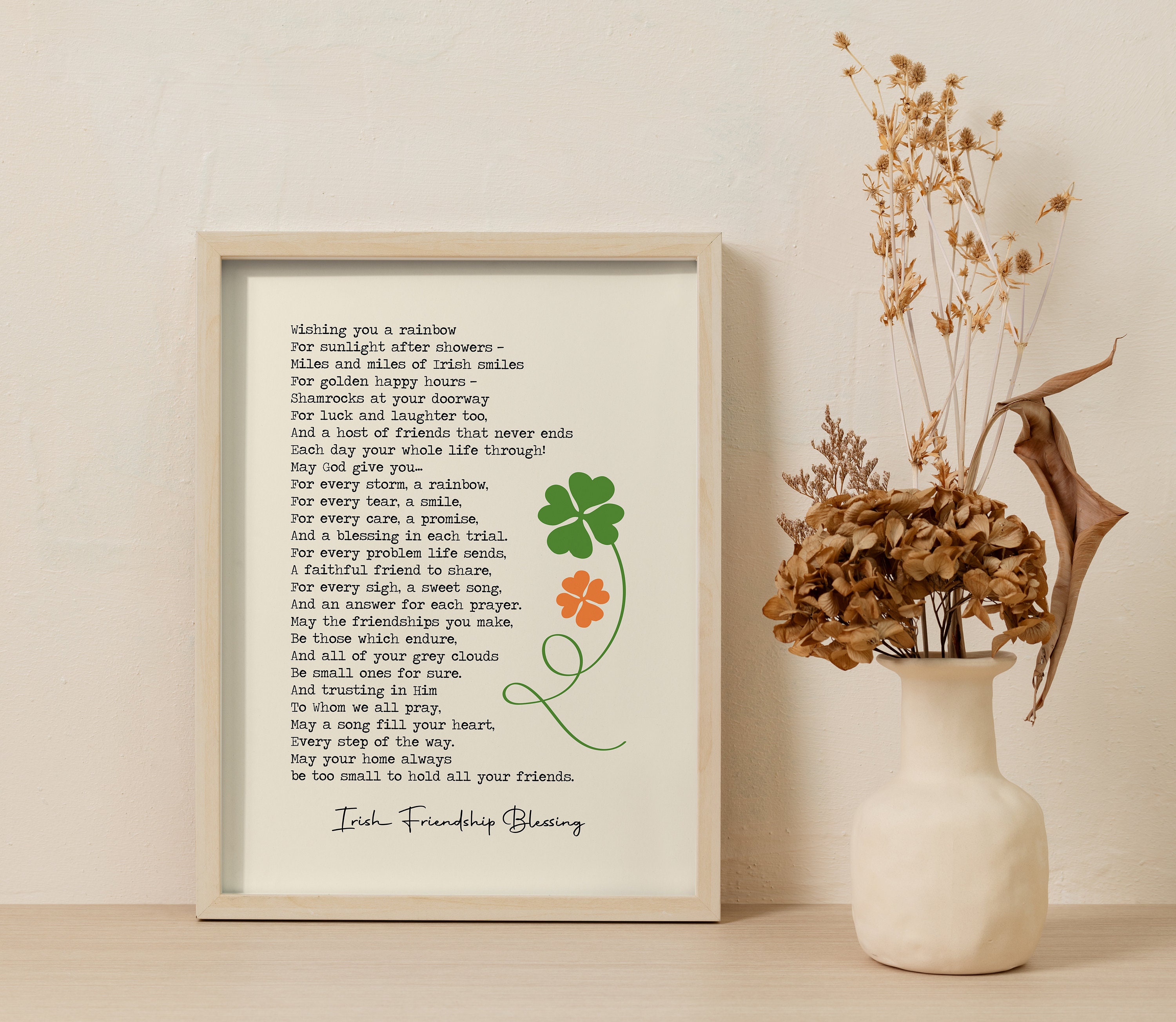 Irish Friendship Blessing Print: Celtic Quote Art (digital Download) - Etsy