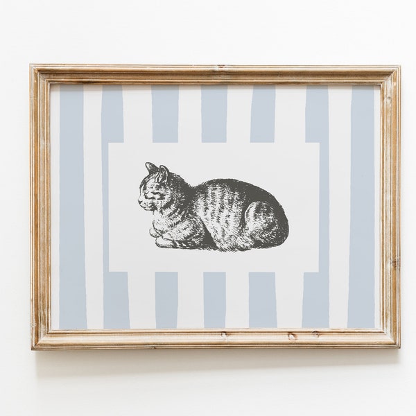 Vintage Cat Print - Etsy