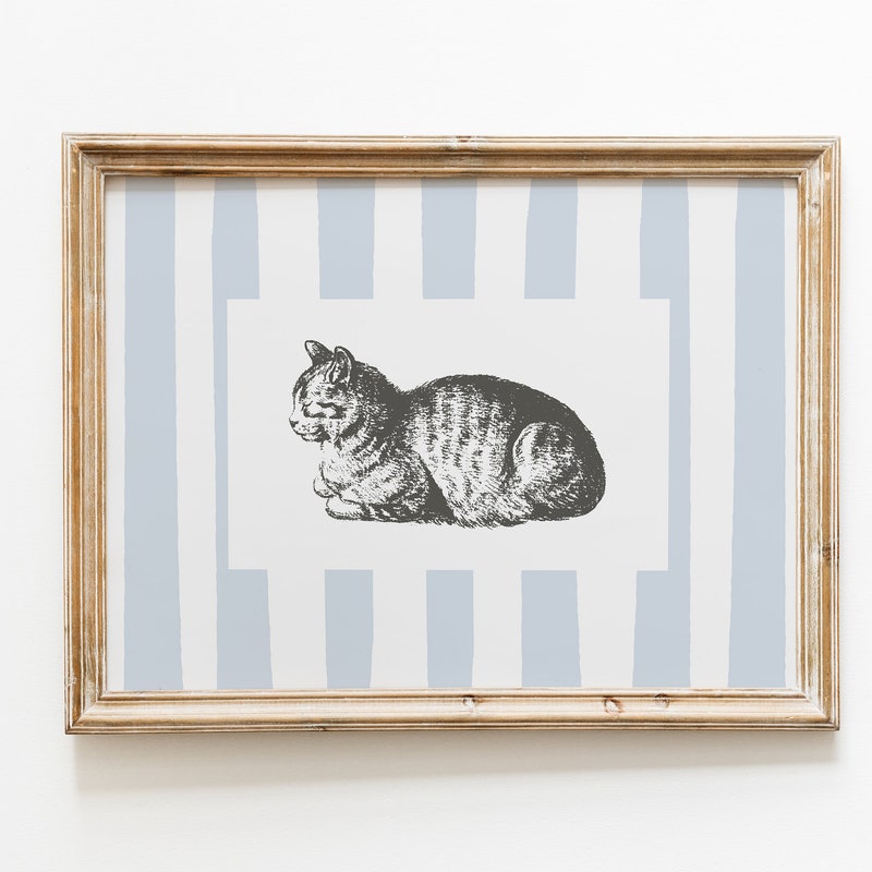 Vintage Cat Print - Etsy