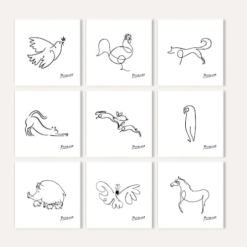 Picasso Animals Prints / Picasso Prints Set of 9 / Picasso - Etsy