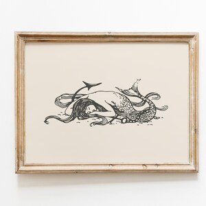 Mermaid Print / Mermaid Wall Art / Mermaid Illustration / Coastal Wall ...