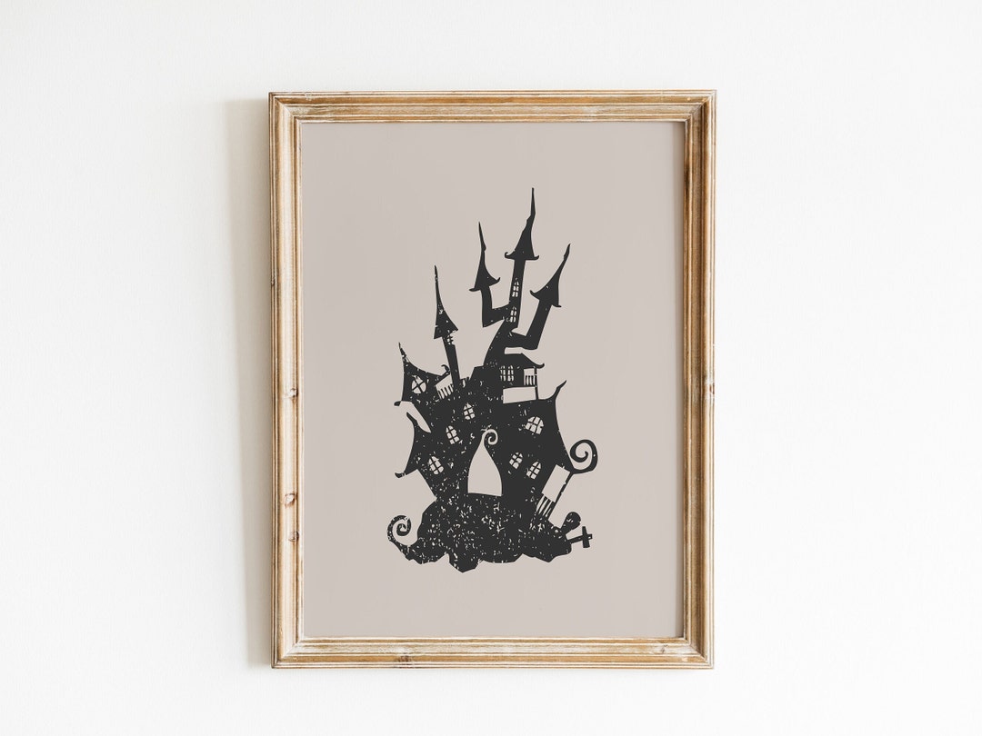 Halloween Print / Halloween Print Wall Art / Scary House Print / Spooky ...