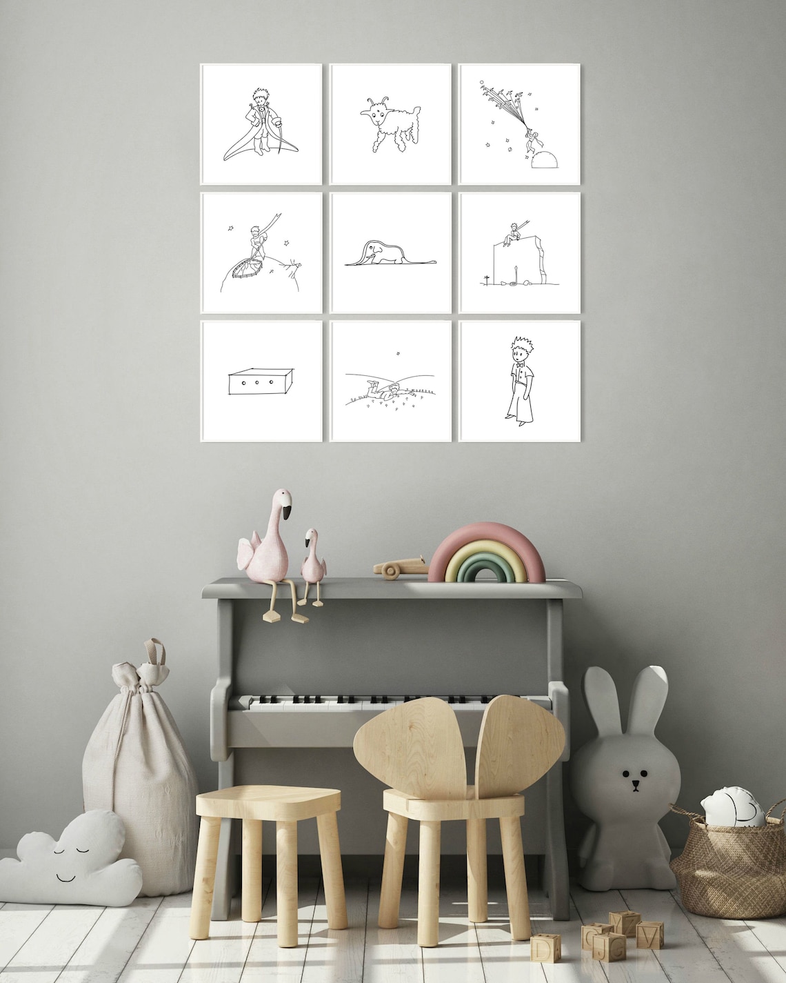 The Little Prince Wall Art / Little Prince Set / Minimalist - Etsy