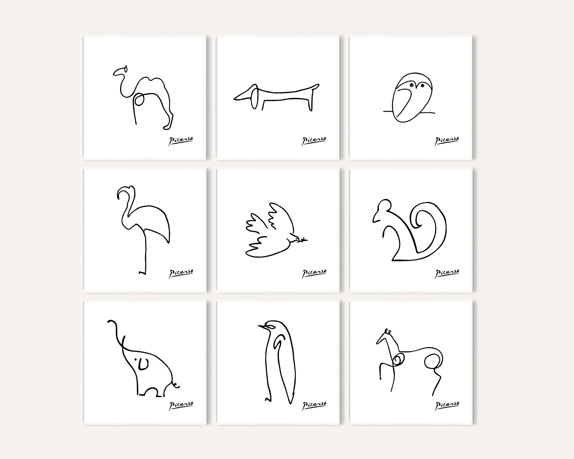 Picasso Animals Prints / Picasso Prints Set of 9 / Picasso - Etsy Canada