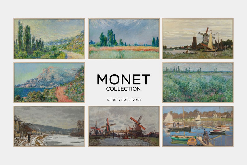 Claude Monet Painting Art Set for Samsung Frame TV - Set of 16 (digital ...