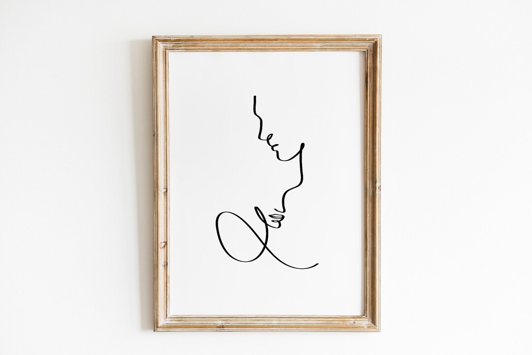 Couple One Line Drawing Print / Abstract Couple Line Art / Man and ...