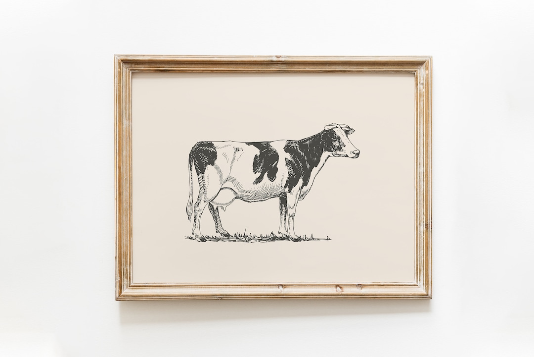 Vintage Cow Print | Cow Wall Art | Farmhouse Wall Decor | Countryside ...