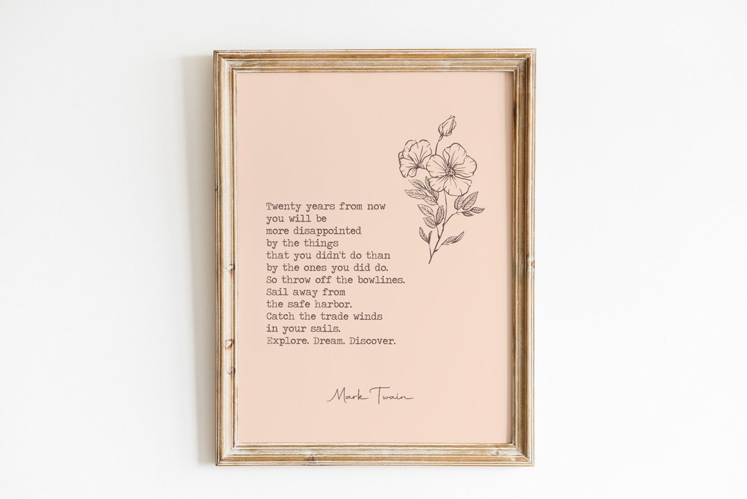 Mark Twain Quote Print / Inspirational Typography Print / Typewriter ...