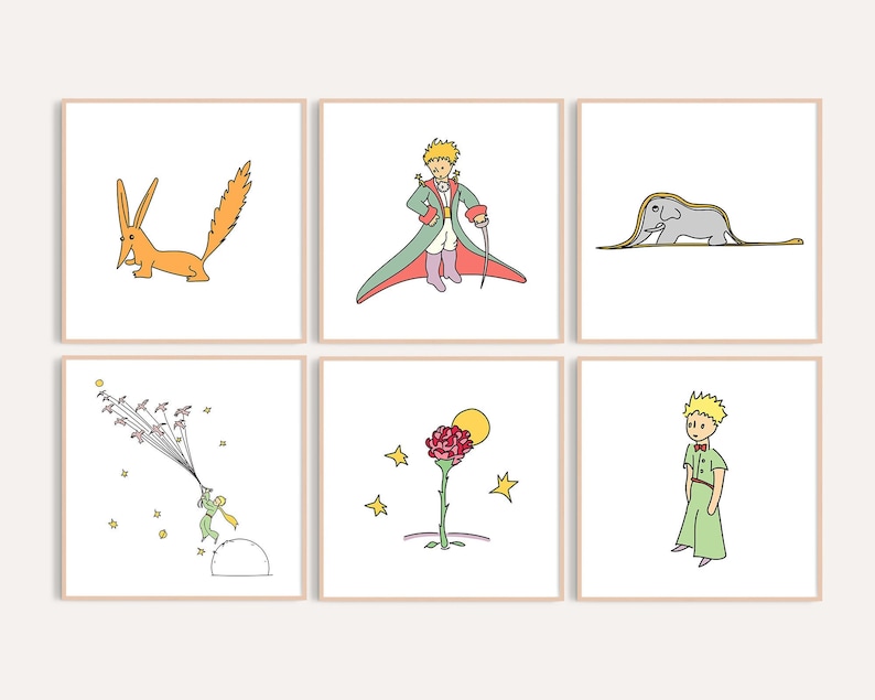 The Little Prince Wall Art Set of 6 / Little Prince Print / | Etsy