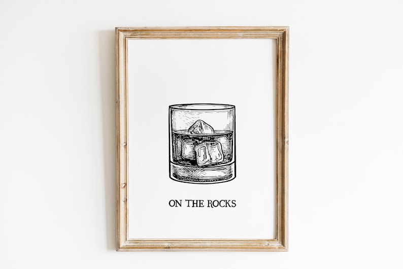 Bar Print - Set of 5 | Bar Cart Wall Art | Bar Sign Print | Home Bar ...