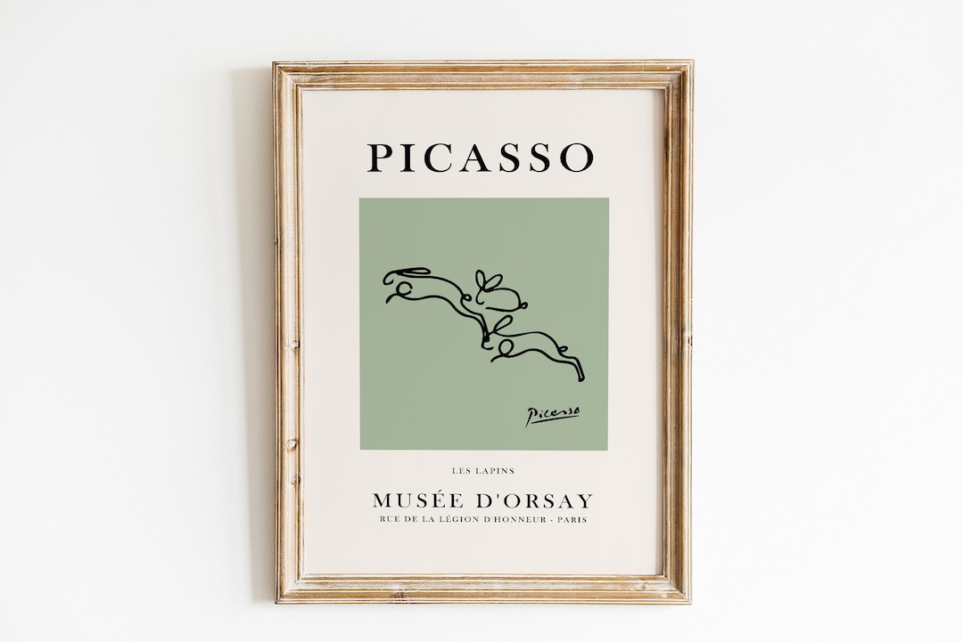 Picasso Exhibition Print / Les Lapins Picasso Print / Picasso Rabbit ...