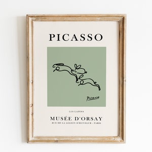 Picasso Exhibition Print / Les Lapins Picasso Print / Picasso Rabbit ...