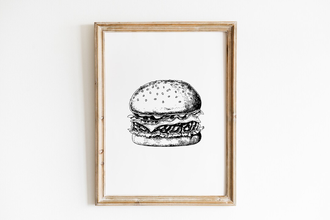 Burger Print / Hamburger Print / Food Print / Kitchen Wall Art / Food ...
