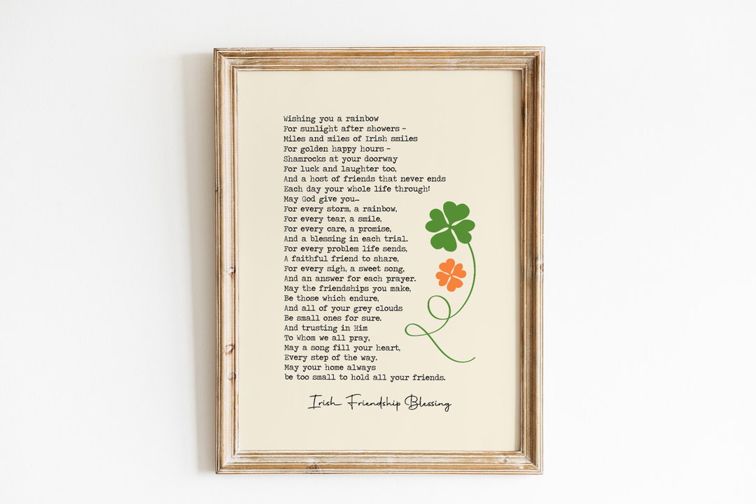 Irish Friendship Blessing Print / St.patricks Day Print / Irish Prayer ...