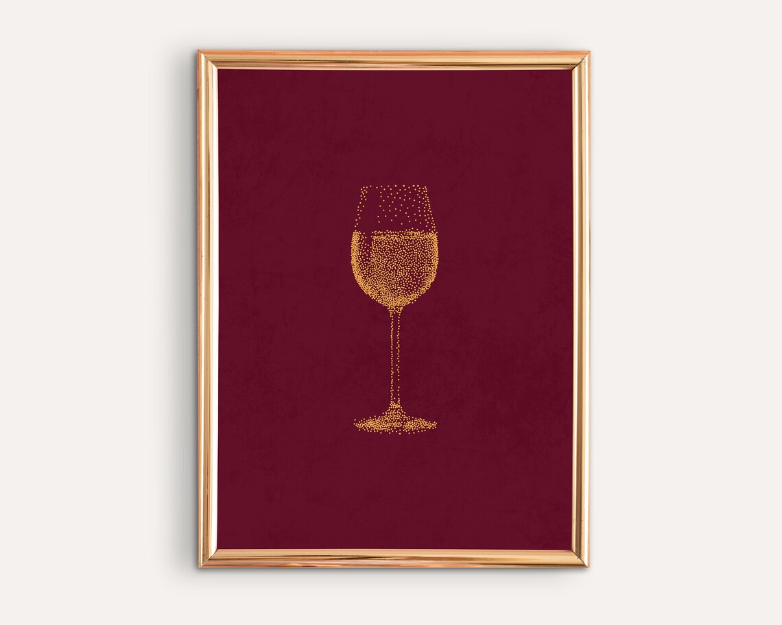 Wine Print Wall Art / Wine Printable Poster / Wine Glass Print | Etsy